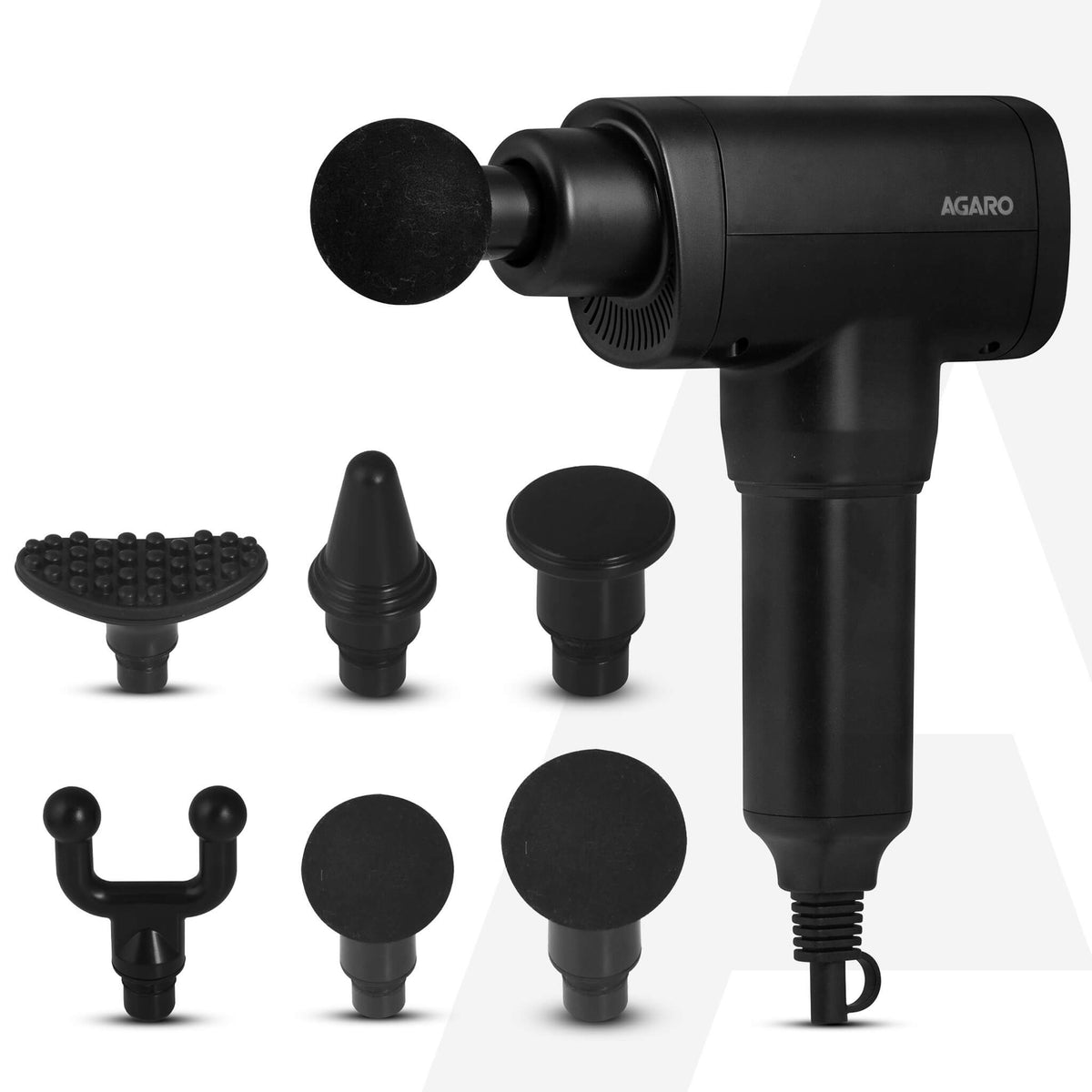 Agaro Impact Electric Gun Massager Handheld With 6 Massage Heads Agaro