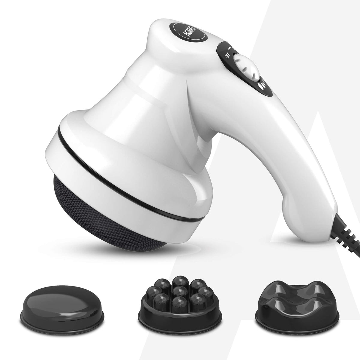 Agaro Atom Electric Handheld Full Body Massager With 3 Massage Heads
