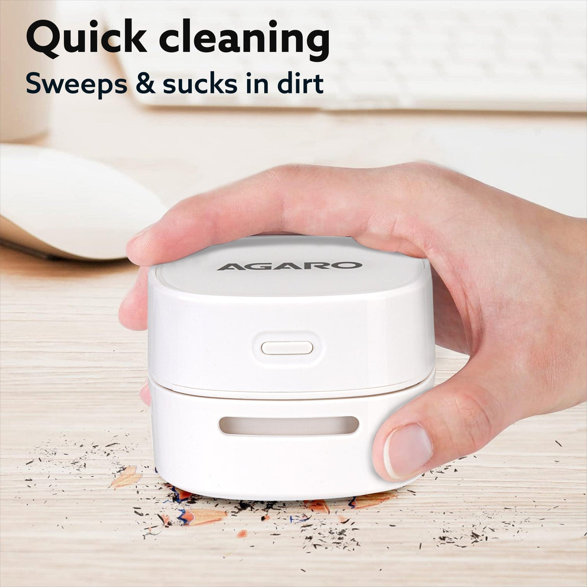 AGARO Crown Mini Desk Vacuum Cleaner, Mini Table dust Sweeper