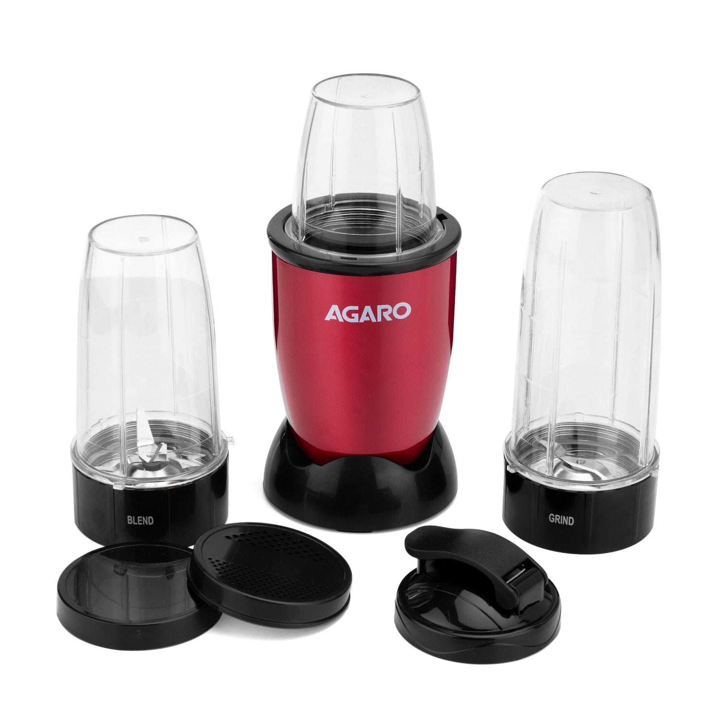 Regal 3 Jar Personal Blender, 400W, Red & Black | AGARO – Agaro