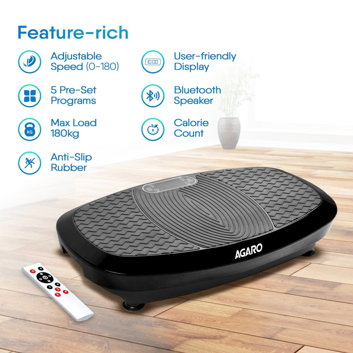 Royal 3D Vibration Plate Massager, Gym & Workout Machine – Agaro