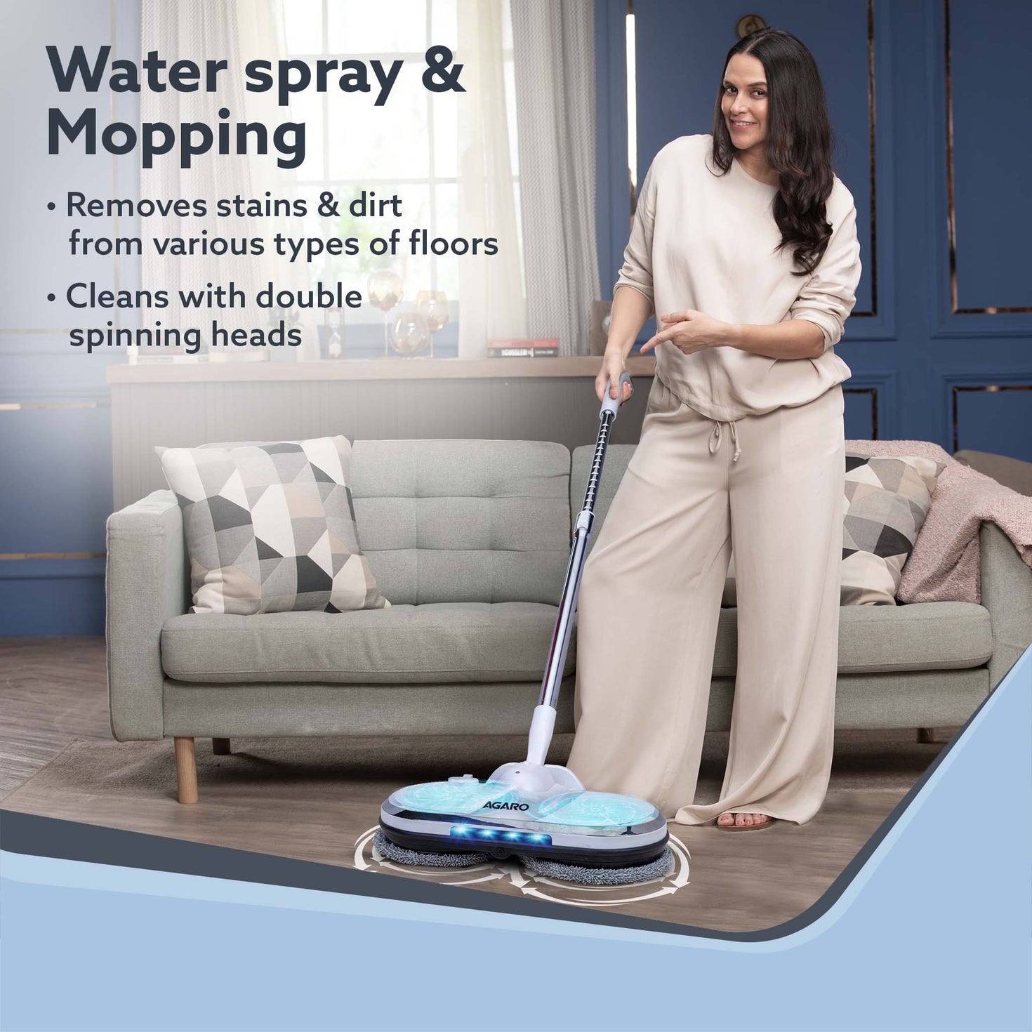 AGARO Regency Electric Spin Mop for Floor Cleaning, Floor Mop – Agaro