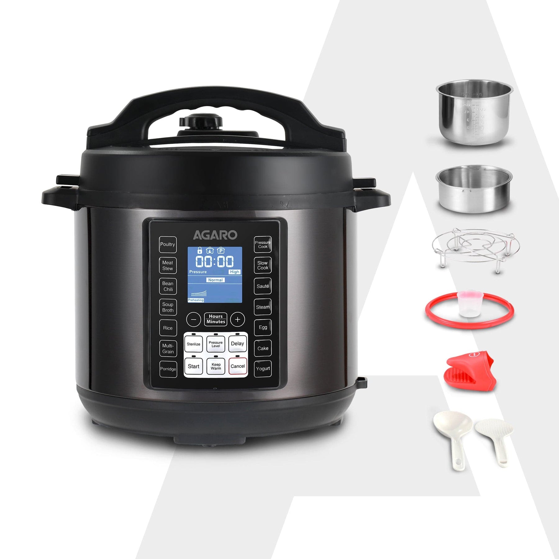 AGARO Regal Electric Multi Cooking Pot, 3L, 1200W, Automatic Boiler ...