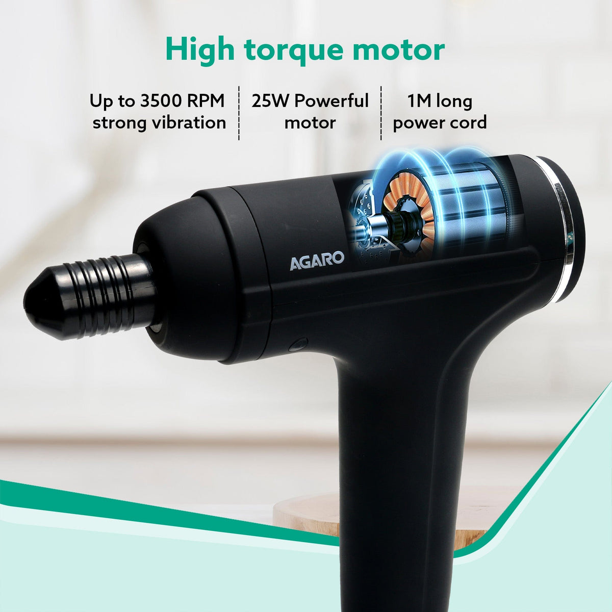 AGARO Galaxy Gun Massager Black | 4 Massage heads & Powerful 25W motor ...