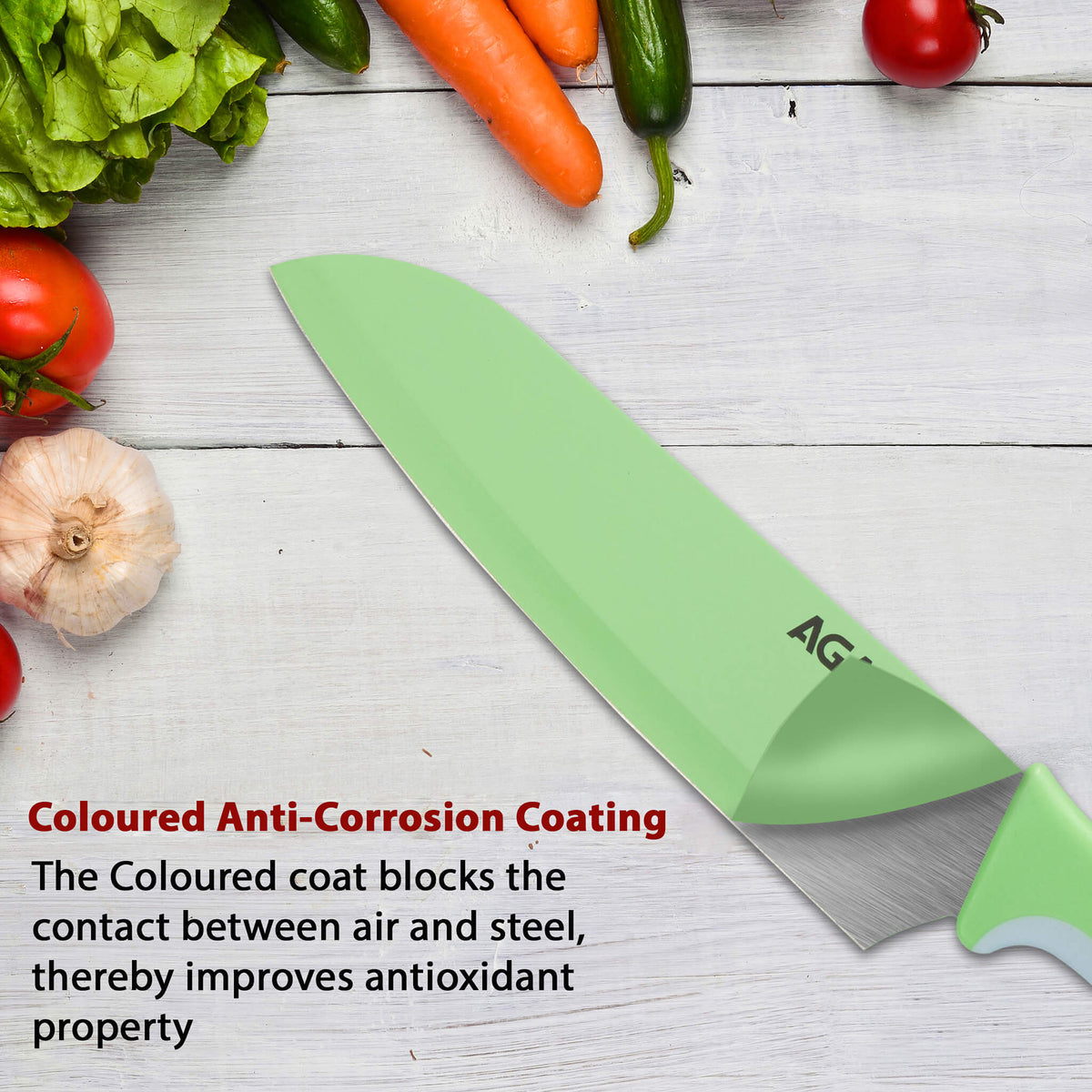 Multi Coloured Kitchen Knife Set 6pcs with Cover | AGARO – Agaro