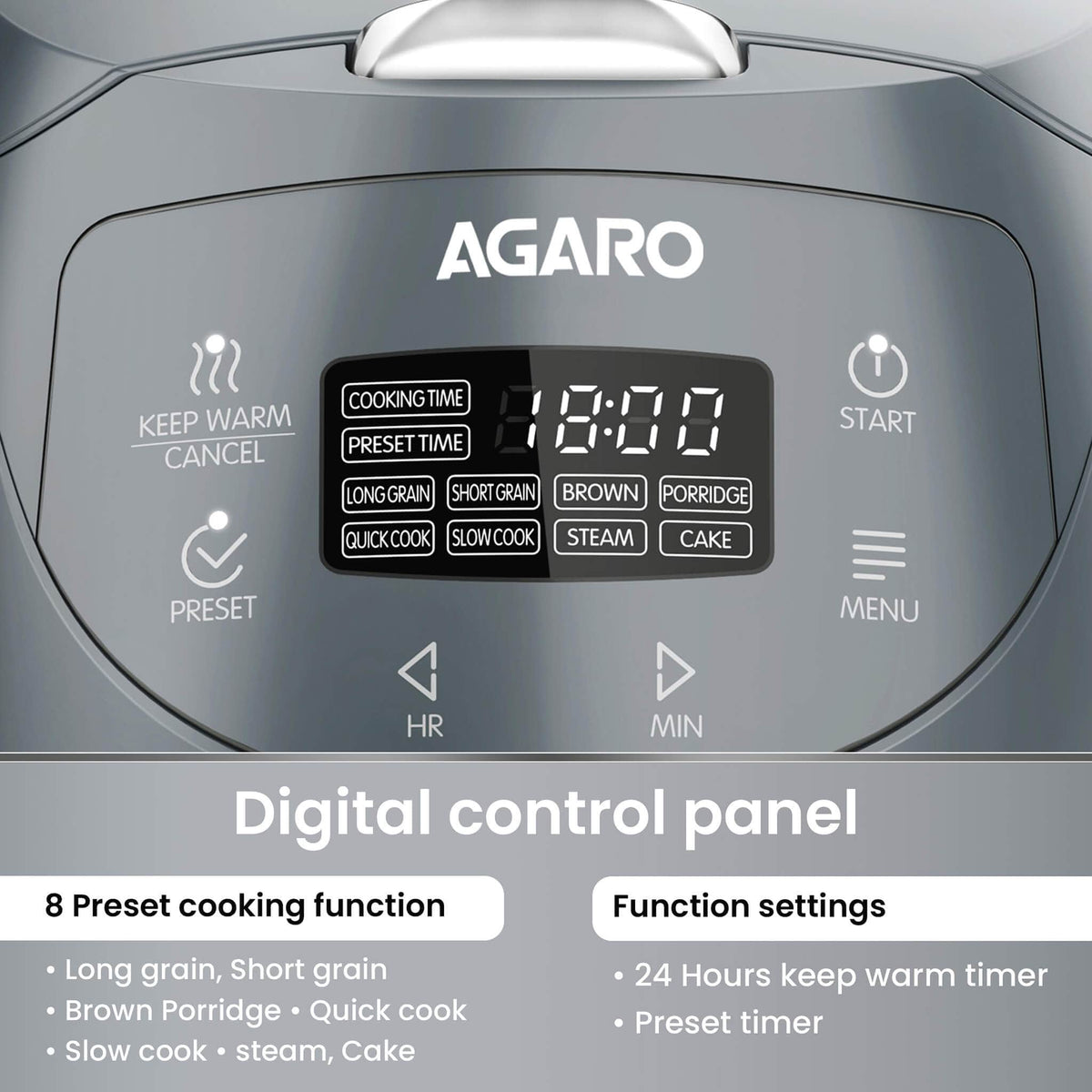 Imperial Electric Rice Cooker - 2L - Grey | AGARO – Agaro