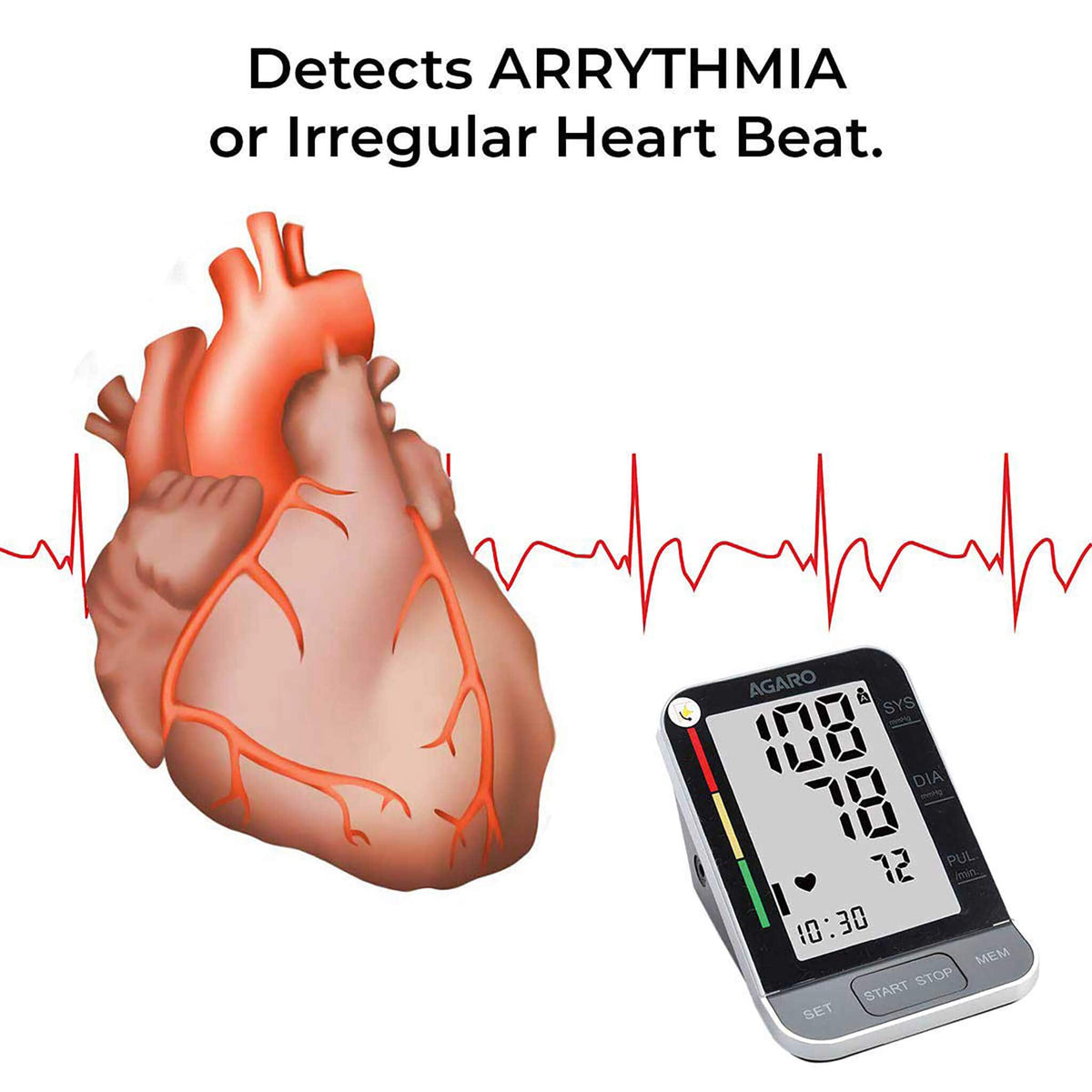 Large Screen Digital BP Monitor Batteries Included AGARO Agaro Large Screen Digital BP Monitor Batteries Included AGARO Agaro