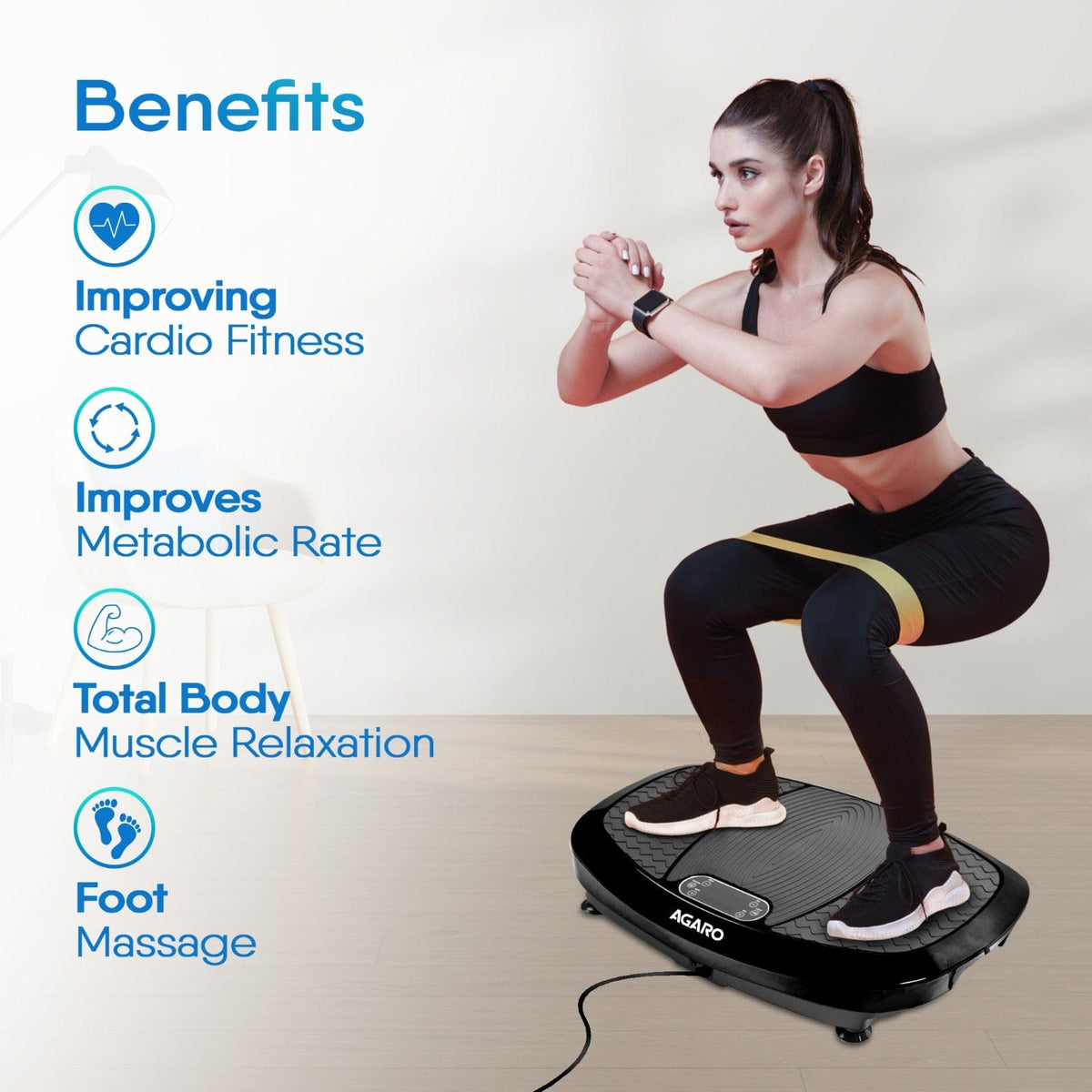 Royal 3D Vibration Plate Massager, Gym & Workout Machine – Agaro