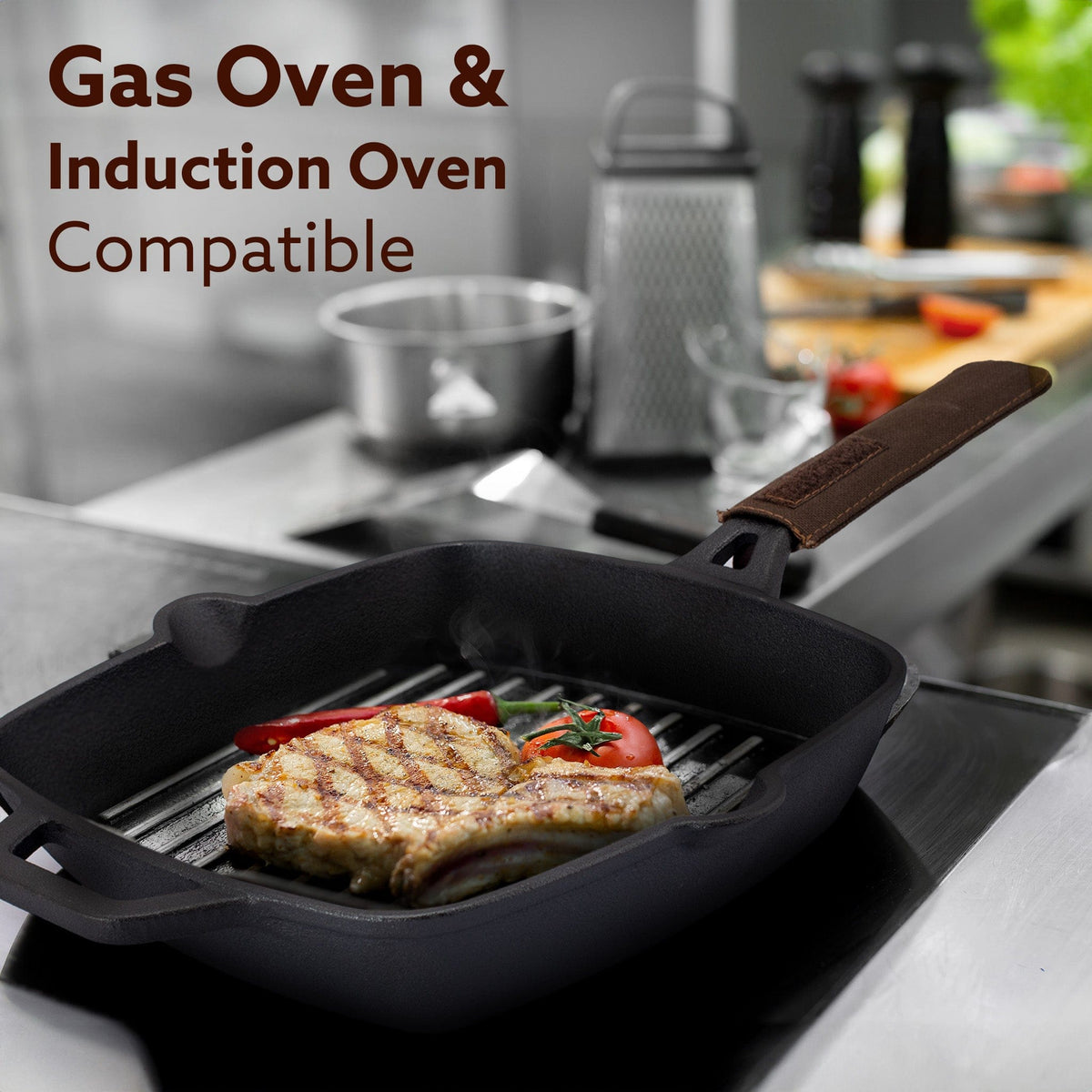 Royal Pre Seasoned Cast Iron Grill Pan, 24cm Diameter, 1.9L – Agaro