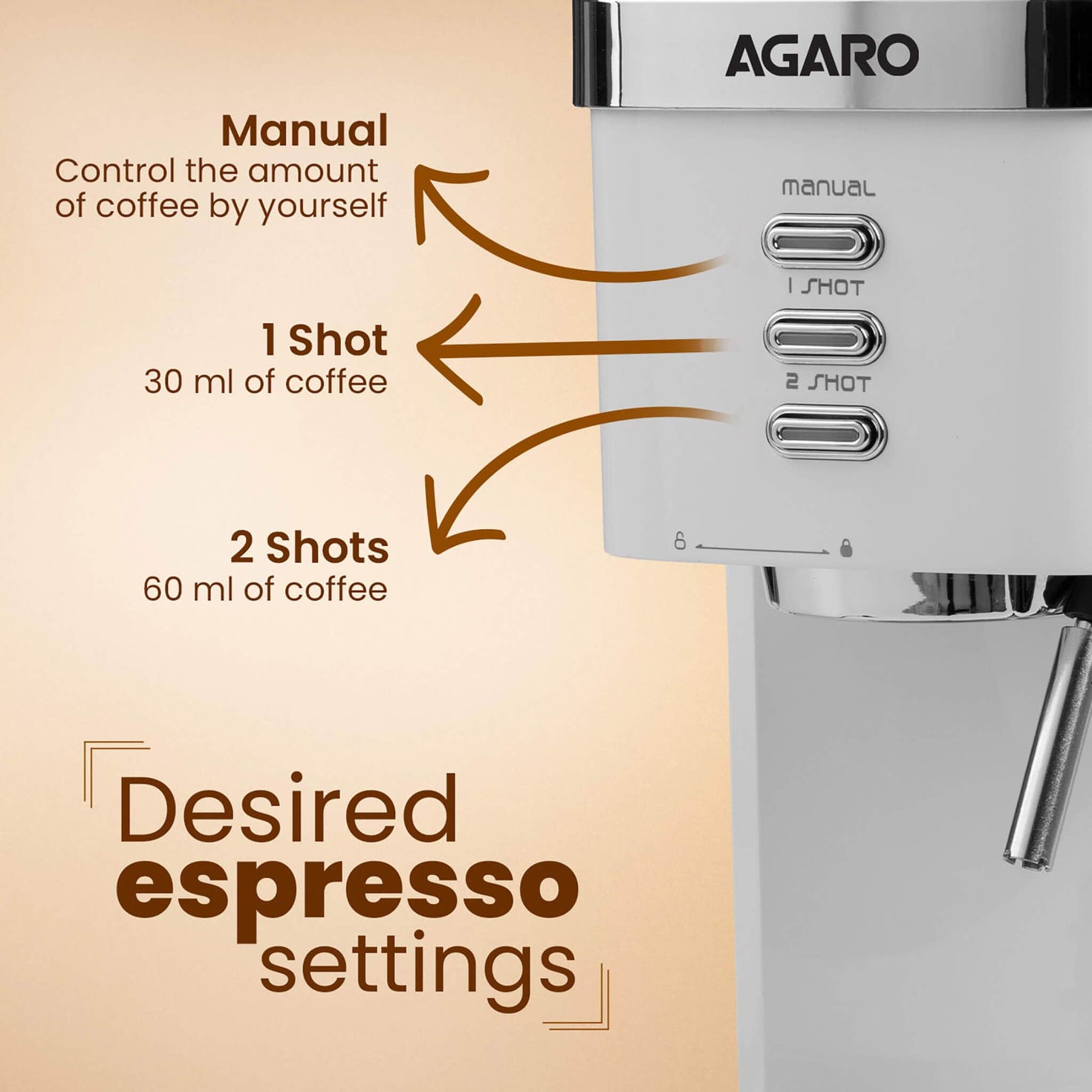 AGARO Regency Espresso Coffee Maker | Designed for coffee lovers – Agaro