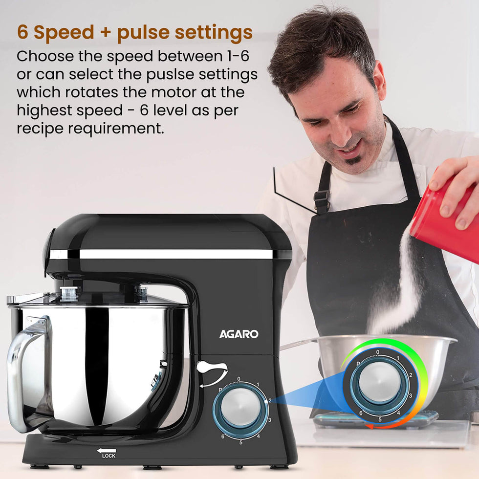 Regency Stand Mixer for Dough - 1400W - Black | AGARO – Agaro