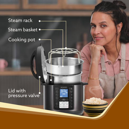 Imperial Electric Rice Cooker - 6L | Backlit LCD Display | AGARO – Agaro