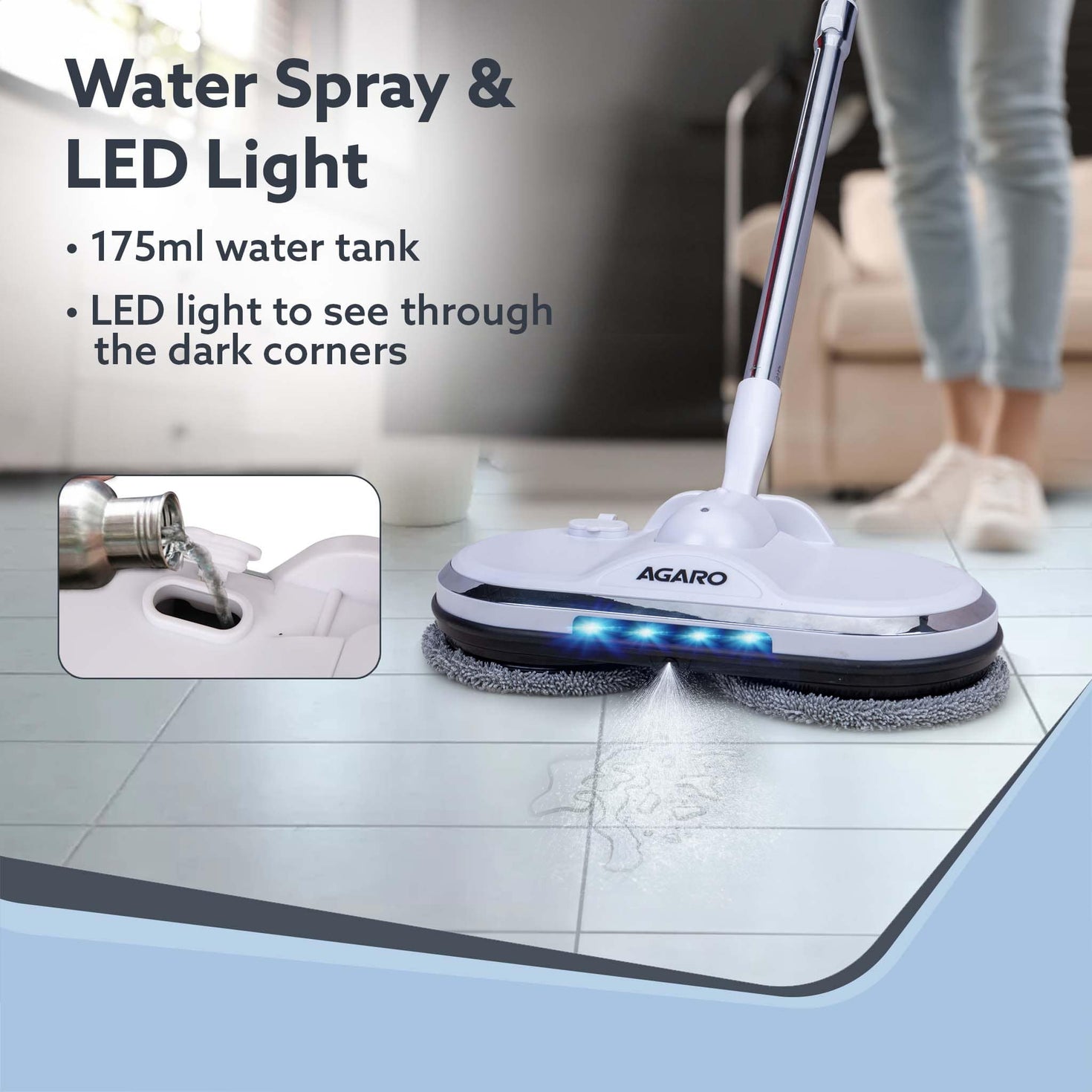 AGARO Regency Electric Spin Mop for Floor Cleaning, Floor Mop – Agaro