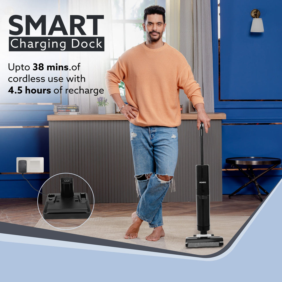 AGARO Royal Mop & Vacuum Cleaner | Lightweight Cordless Multi-Surface ...