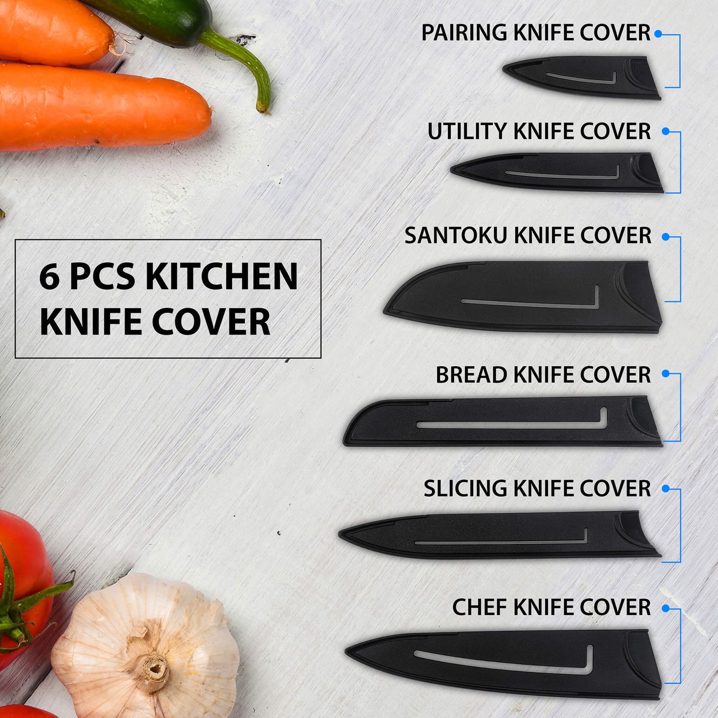 Multi Utility SS Black 6Pcs Knife Set | AGARO – Agaro