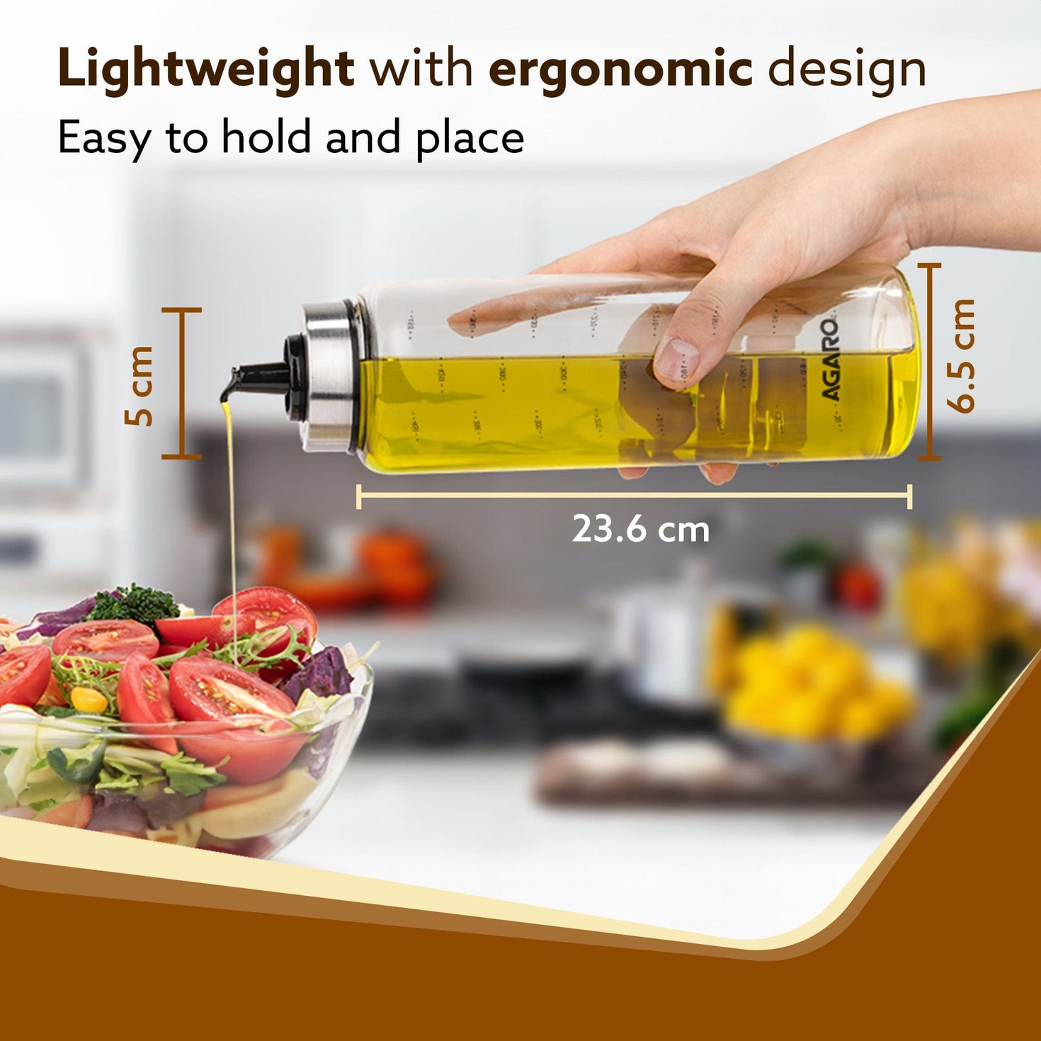 Elite Borosilicate Glass Oil Dispenser With Capacity Markings – Agaro