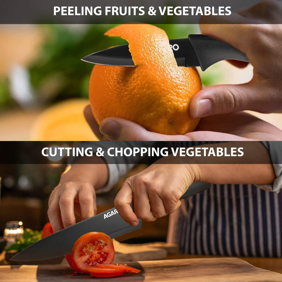 Multi Utility SS Black 6Pcs Knife Set | AGARO – Agaro