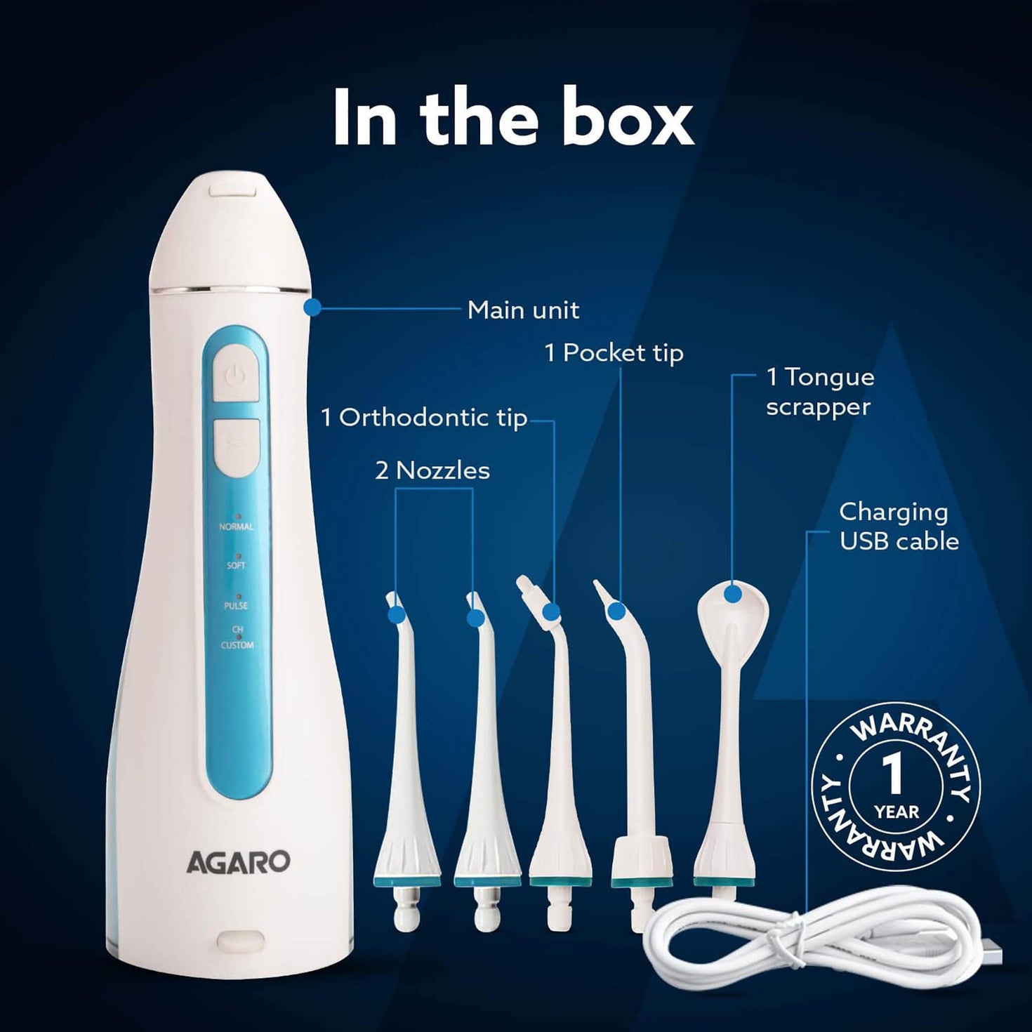 AGARO Ultra Plus Portable Dental Flosser for teeth, 5 Nozzles, Buy ...