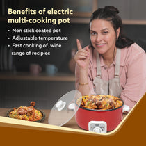 AGARO Regal Electric Multi Cooking Pot, 3L, 1200W, Automatic Boiler ...