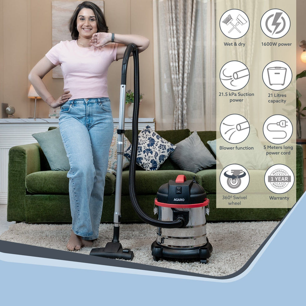 AGARO ACE 1600W Wet & Dry Vacuum Cleaner | Powerful & Versatile ...