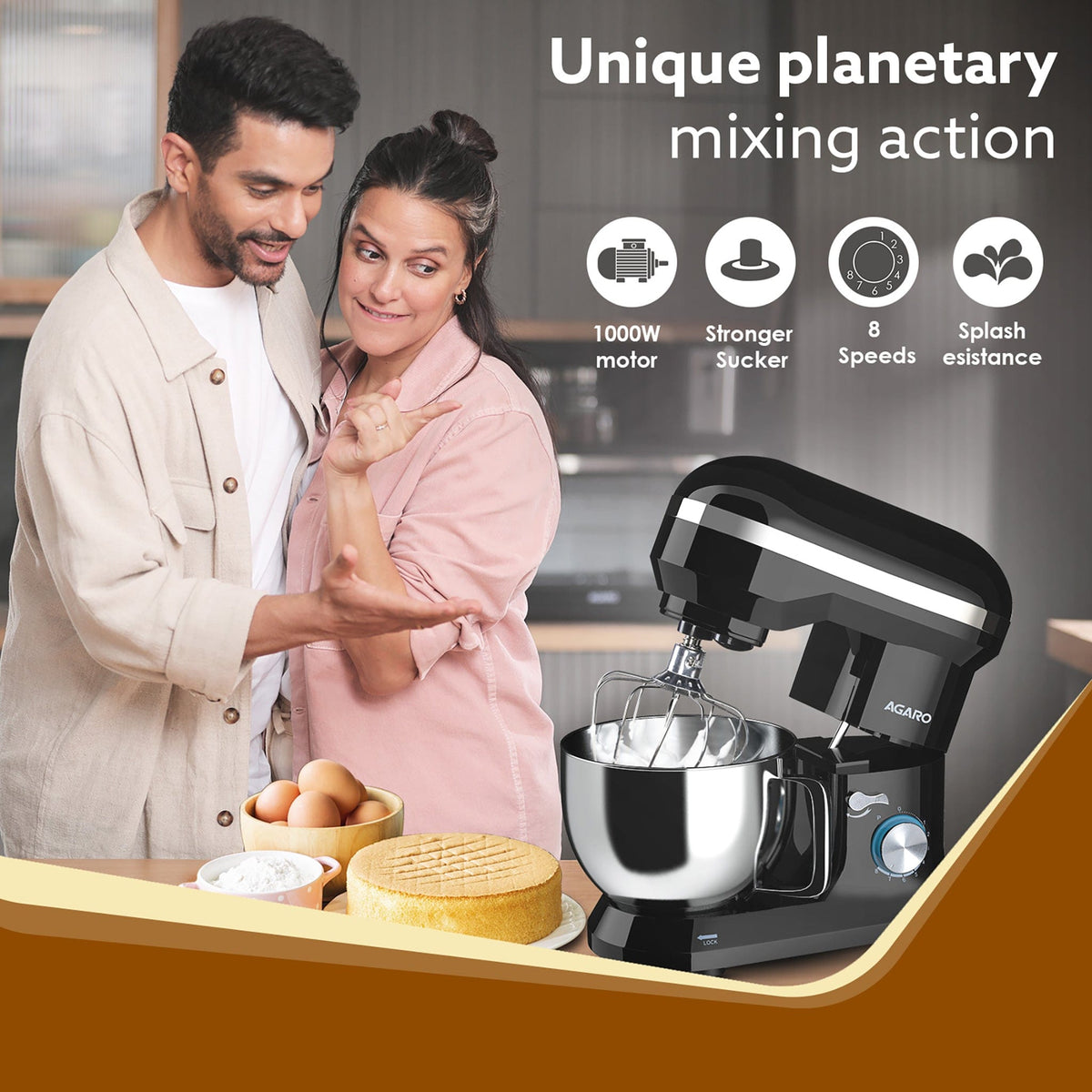 Royal Stand 1000W Mixer 5L Bowl | 2-Year Warranty | AGARO – Agaro