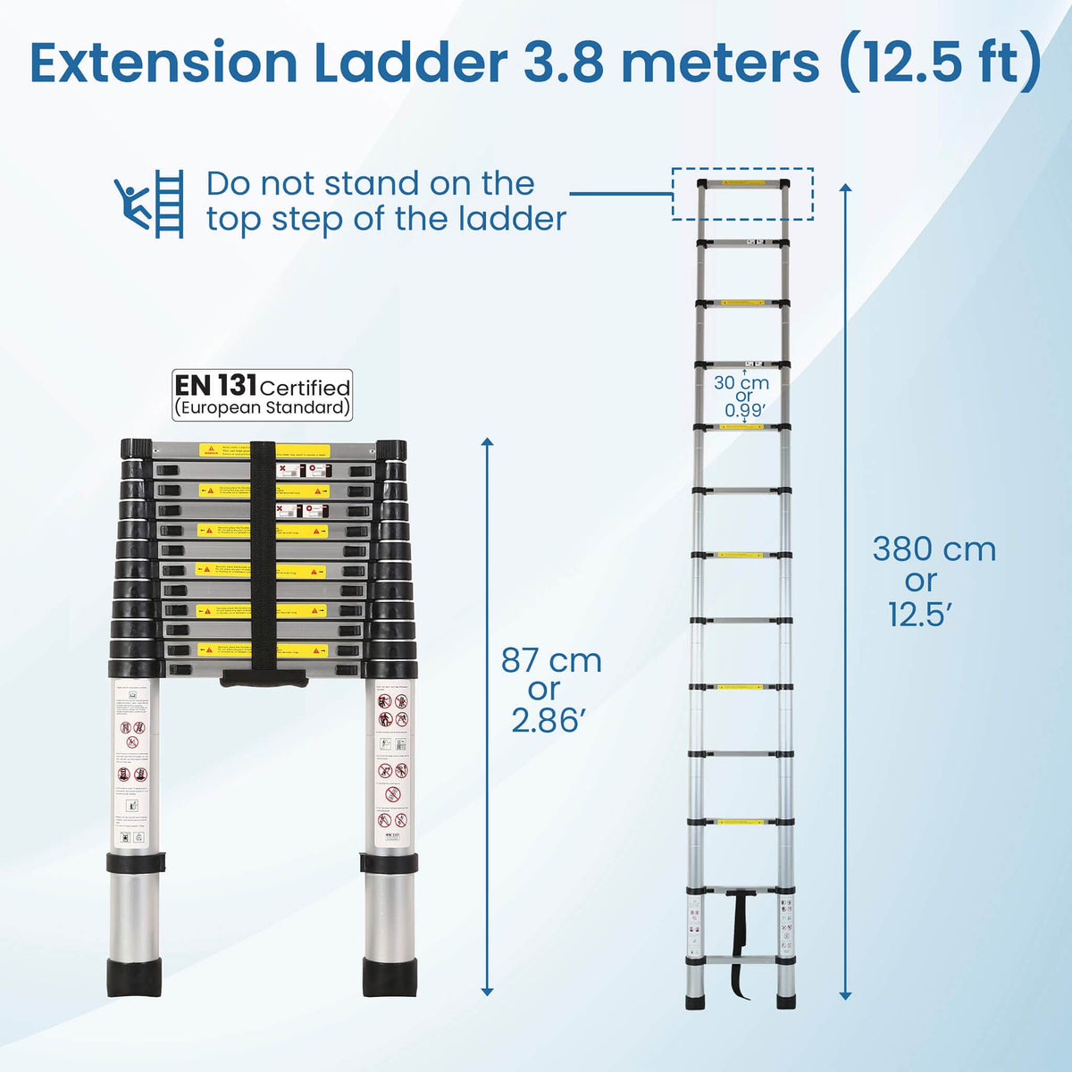 Telescopic Ladder 12.5 ft/13 Steps LD2019 | AGARO – Agaro