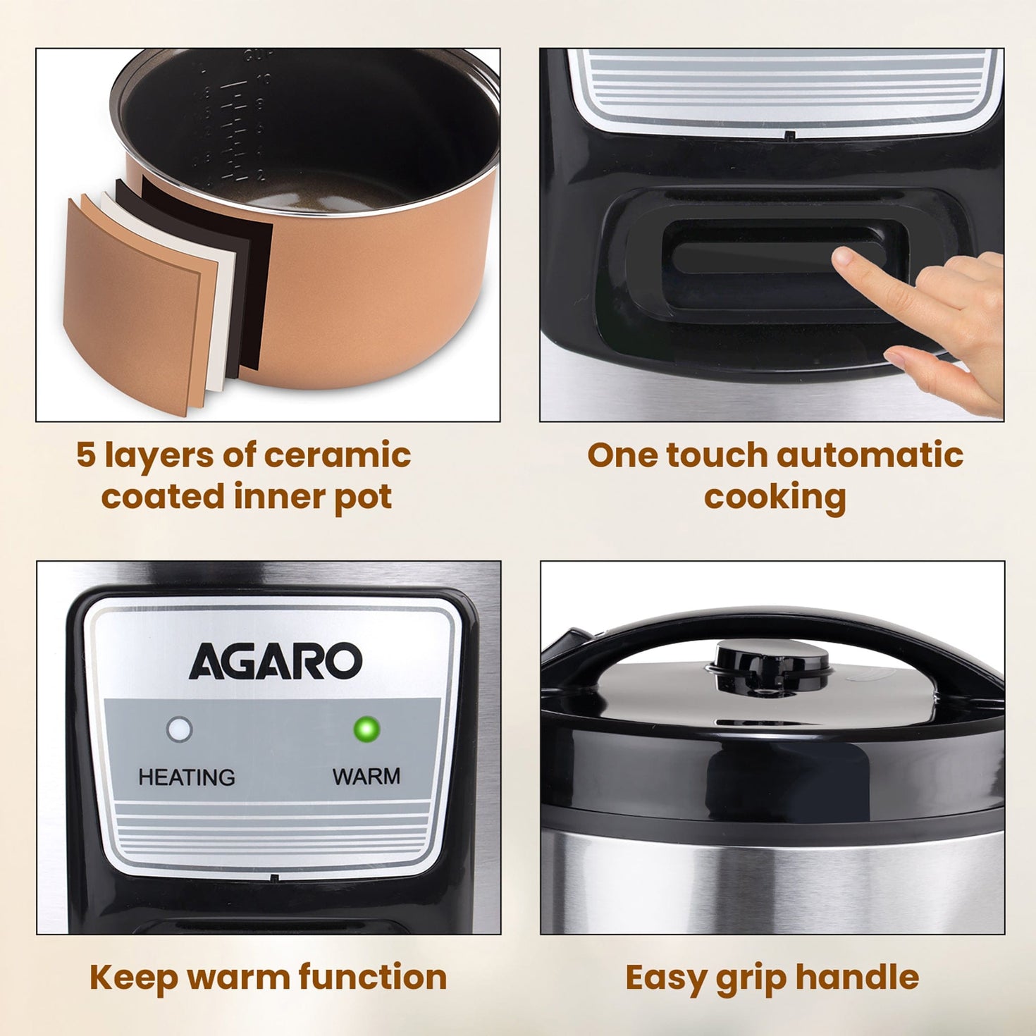 Regency Electric Rice Cooker - 5L - Silver & B | AGARO – Agaro