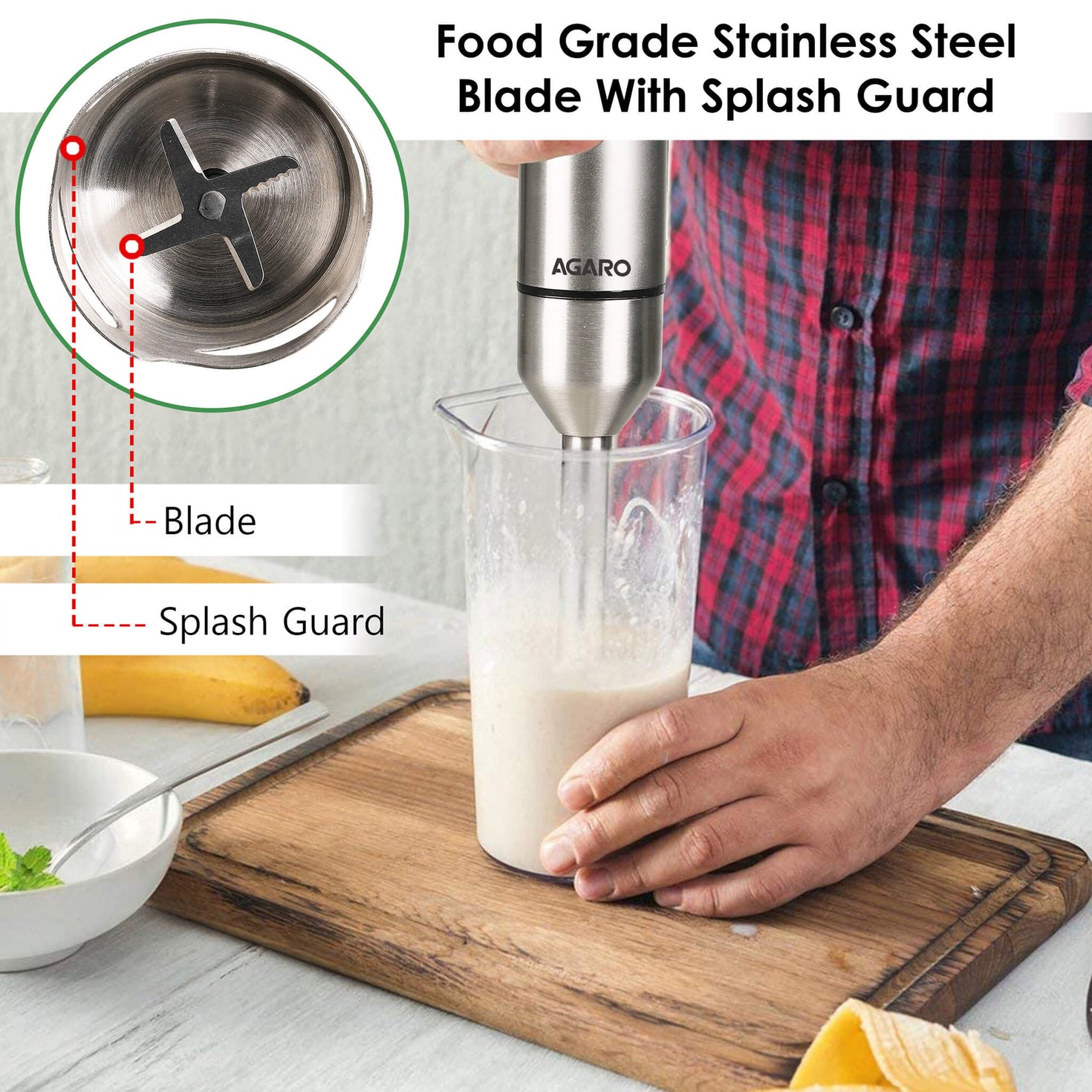 AGARO Grand 1000W Hand Blender with Chopper - Powerful & Versatile – Agaro