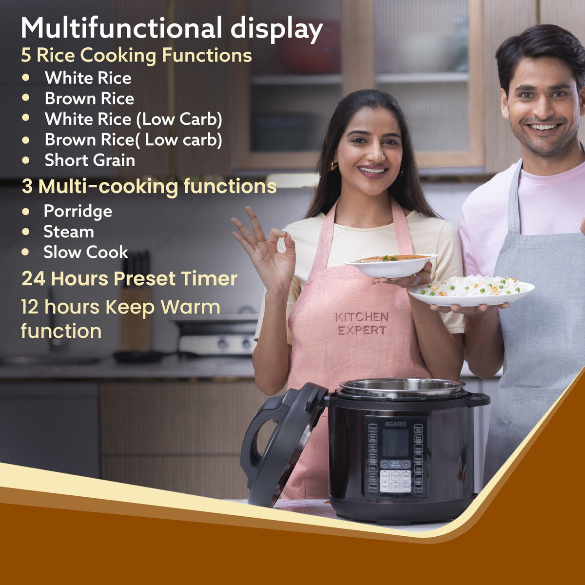 REGAL Electric Rice Cooker 3L | Multi-Cooking Functions | AGARO – Agaro