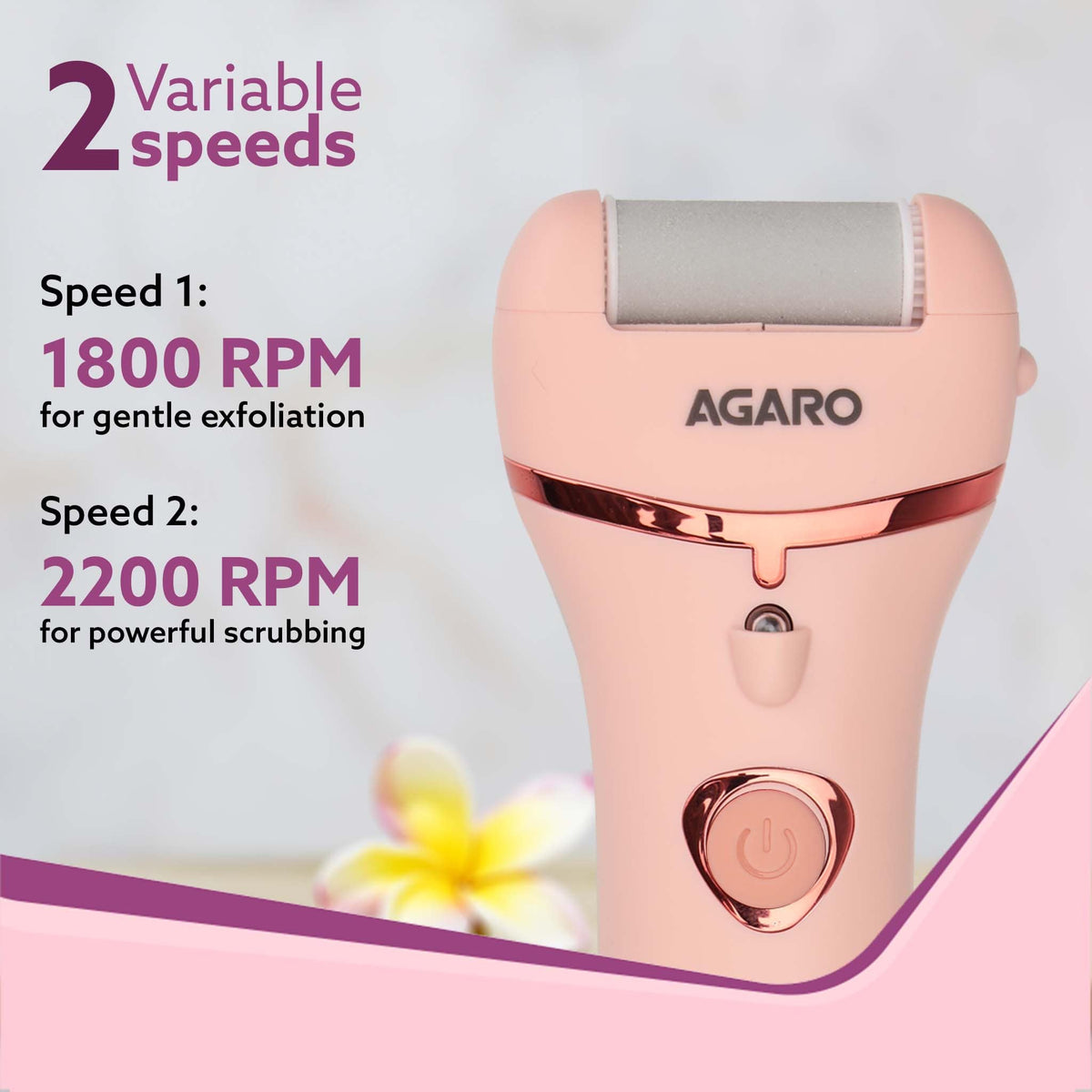 AGARO Callus Remover with 3 Interchangeable Head Rollers, Electronic ...