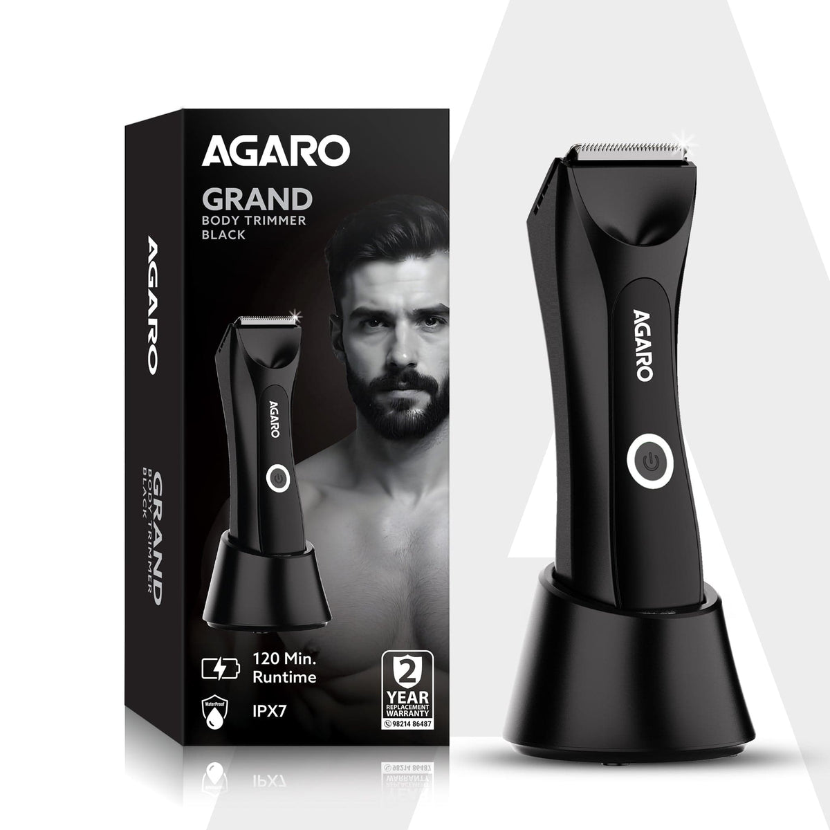 AGARO Grand Body Trimmer, For Beard, Body Shaving, 6 Length Settings