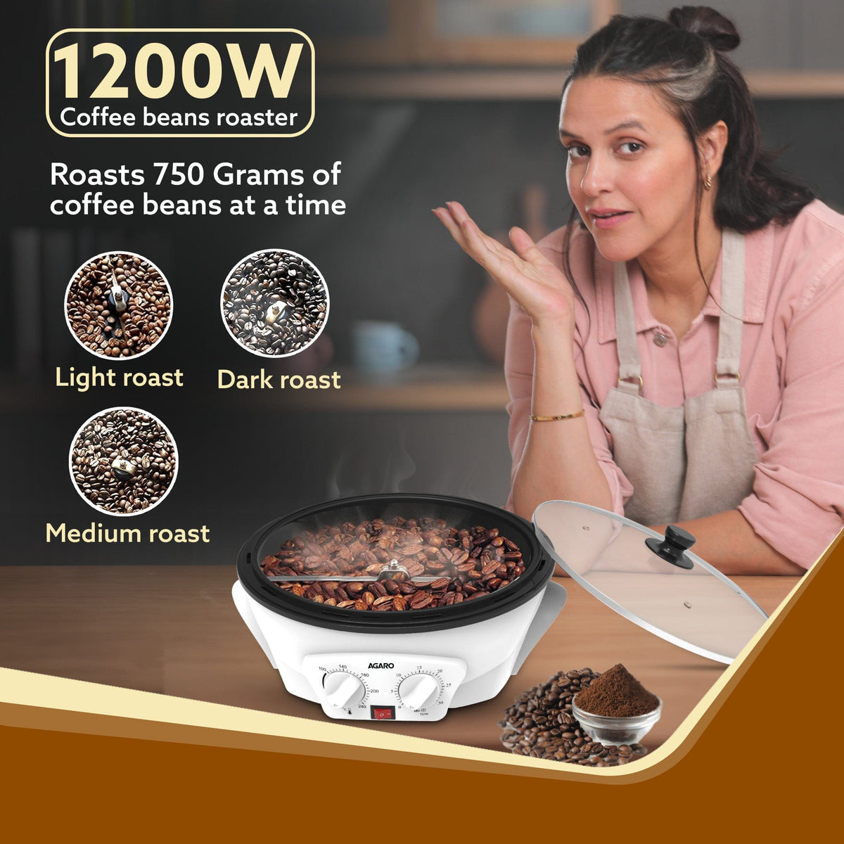 Regal Coffee Roaster, 750 Grams Capacity, 283mm Dia, Ceramic Coated In ...
