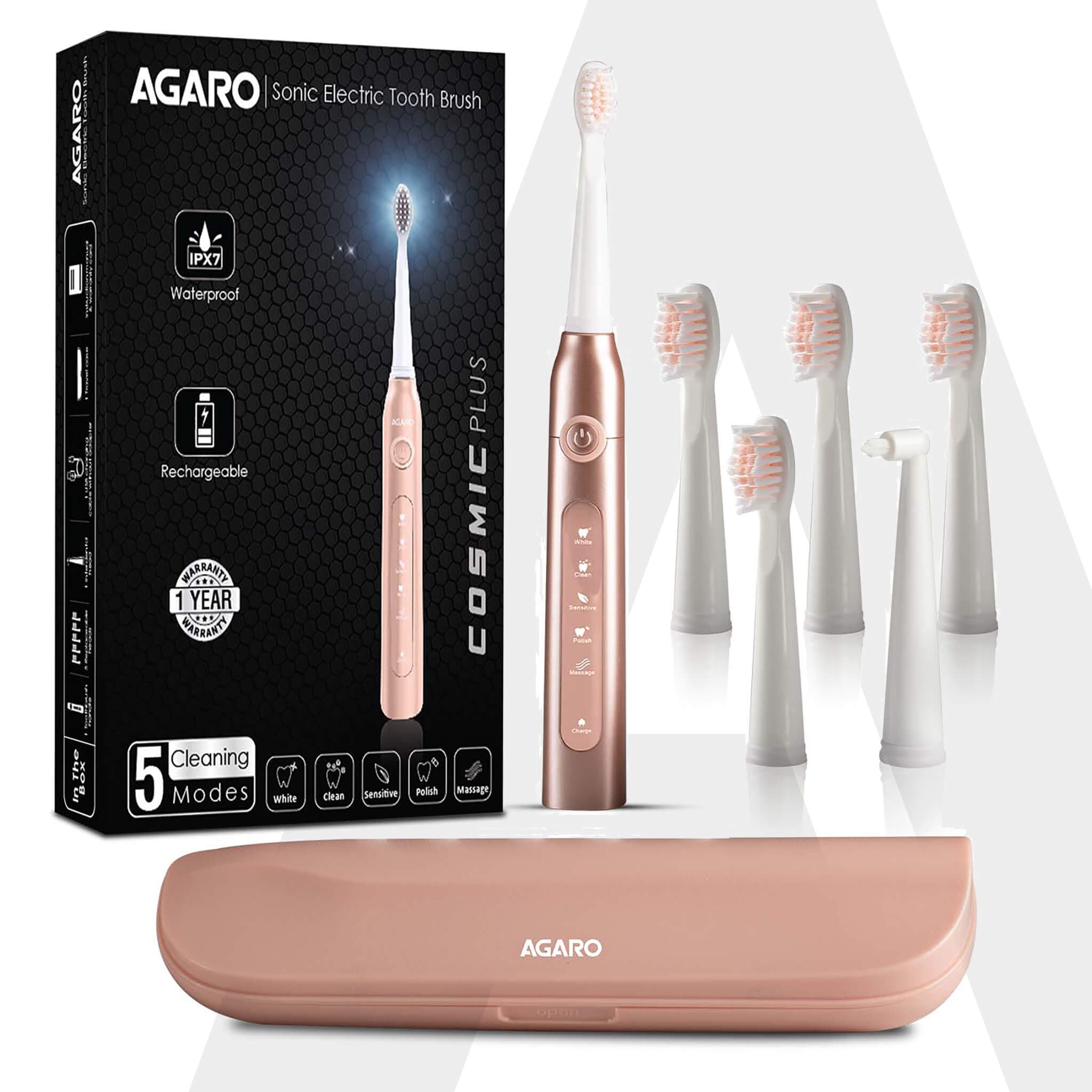 AGARO COSMIC PLUS Sonic Electric Tooth Brush For Adults With 5 Modes ...
